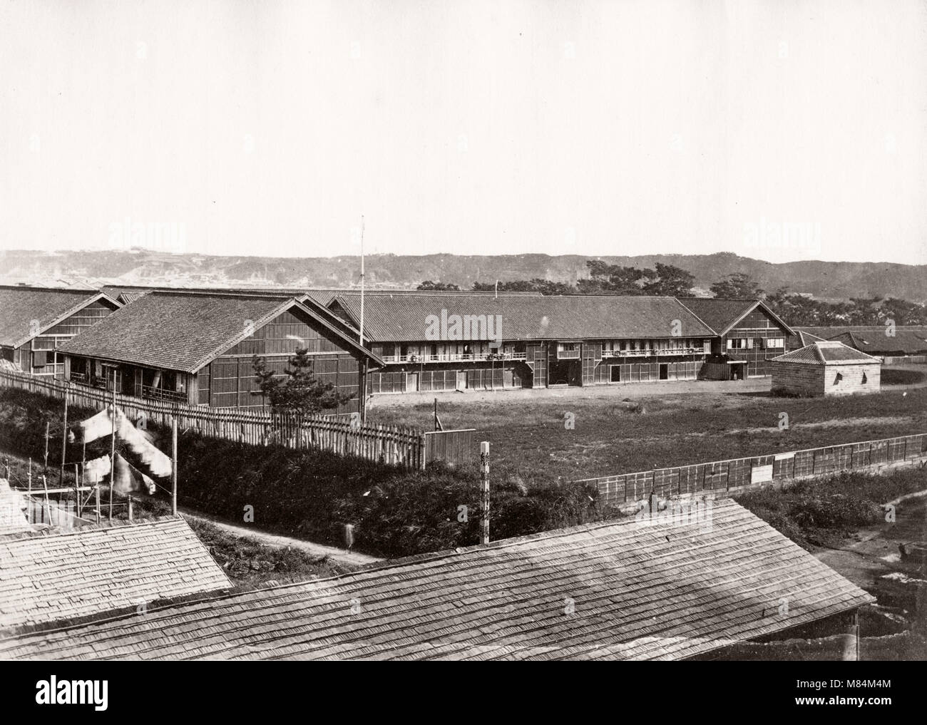 1871 Japan - the Japanese army barracks at Noge - from 'The Far East ...