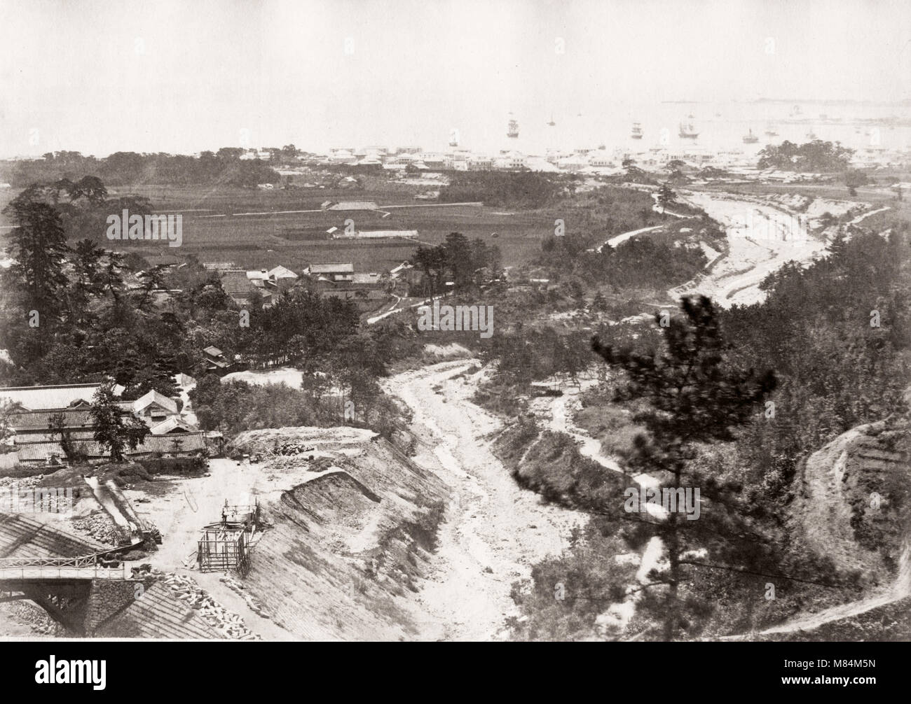 1871 Japan - view to the east of Kobe - from 'The Far East' magazine ...