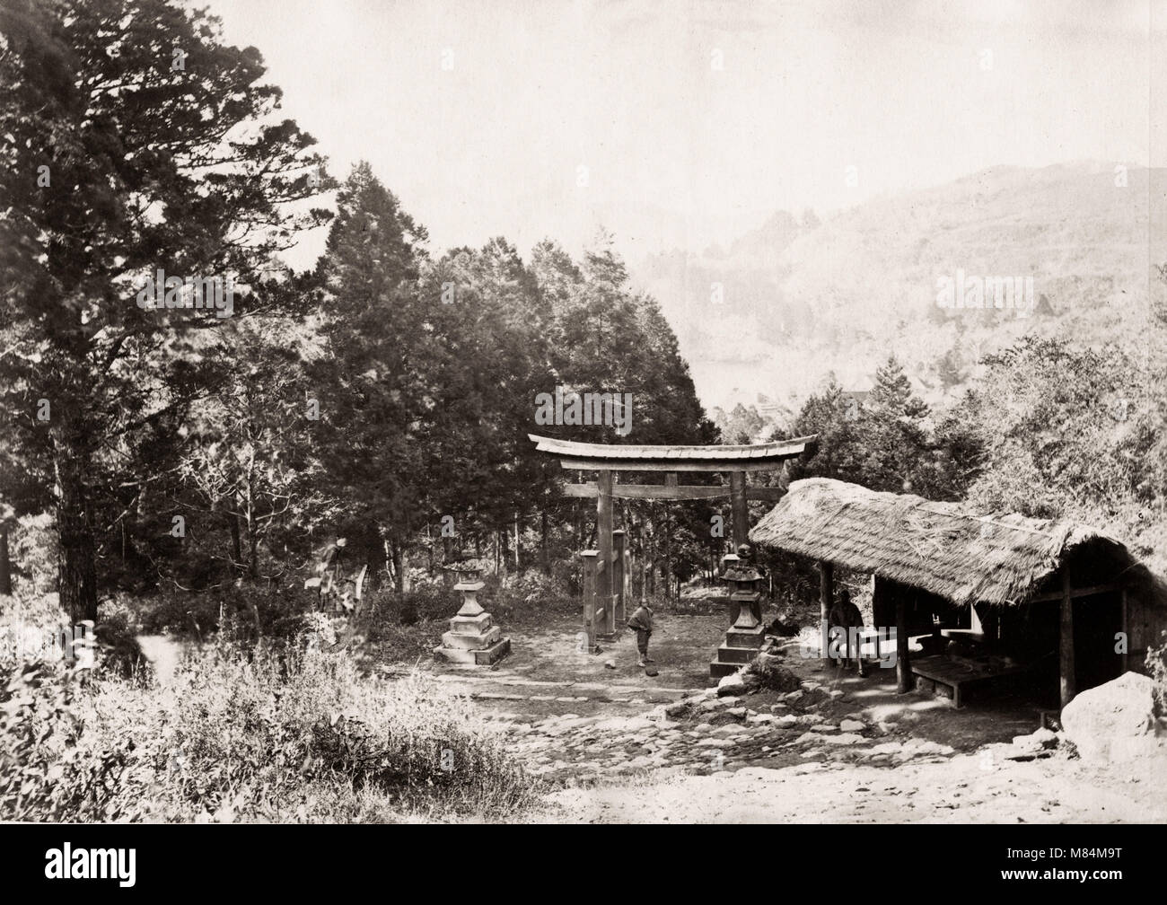 1871 Japan - torii at the approach to Hakone village - from 'The Far ...