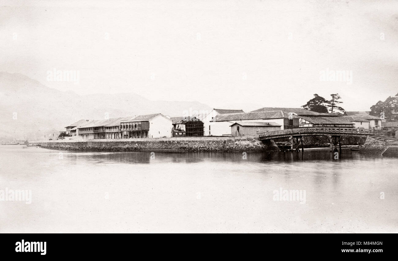 1871 Japan - Dejima, foreign settlement Nagasaki - from 'The Far East ...