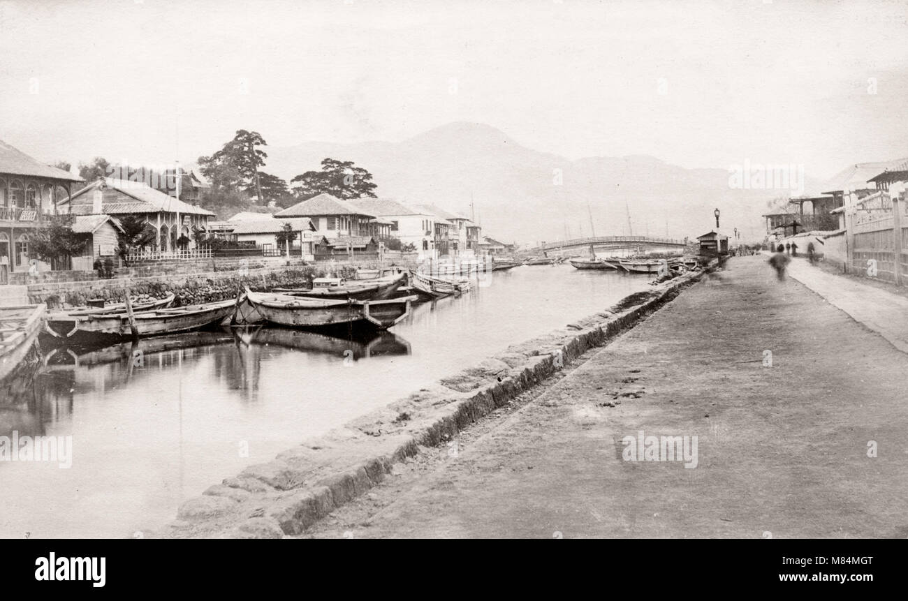 1871 Japan - creek Nagasaki - from 'The Far East' magazine Stock Photo ...