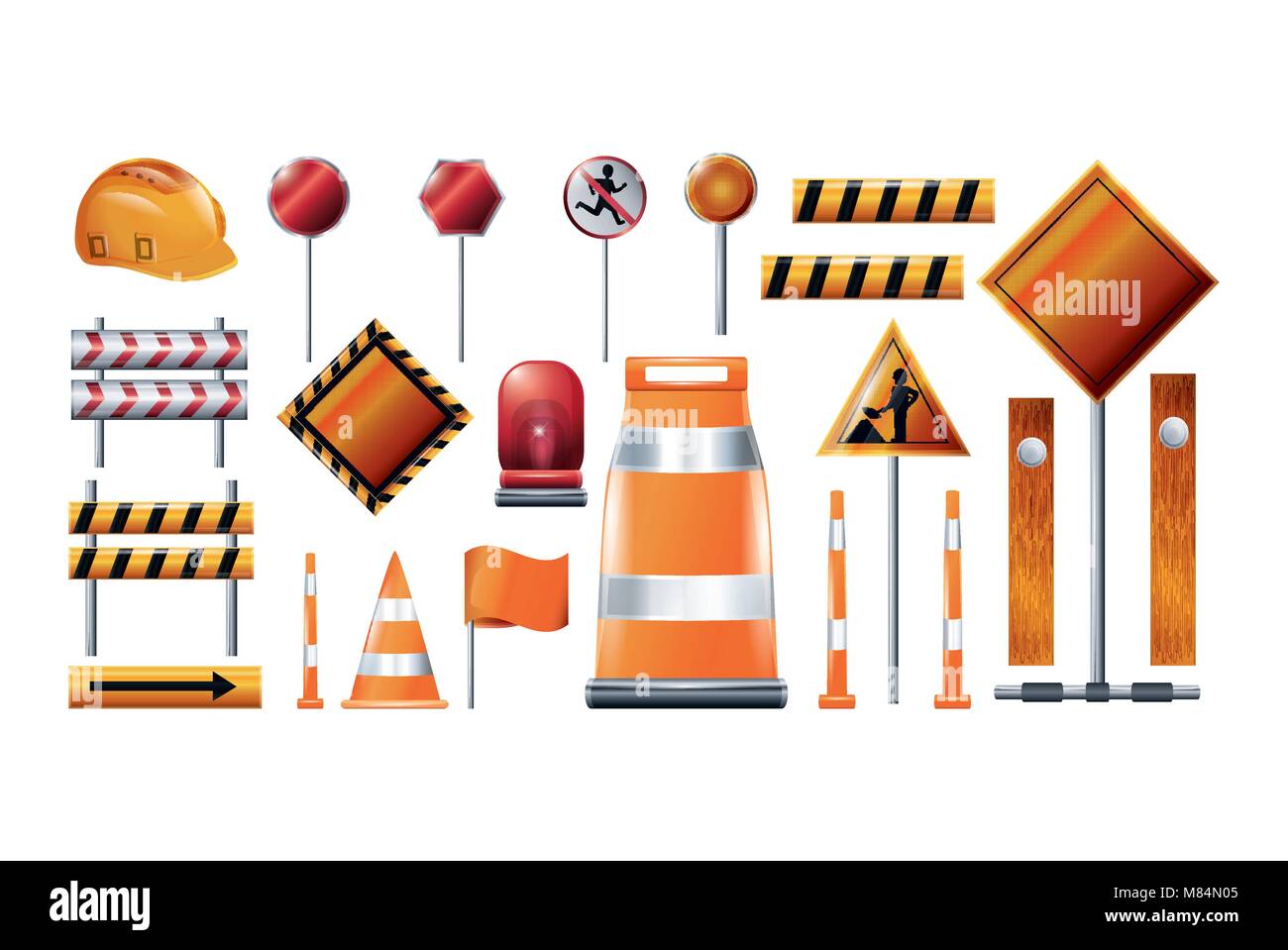 Icon set of Construction elements over white background, colorful ...