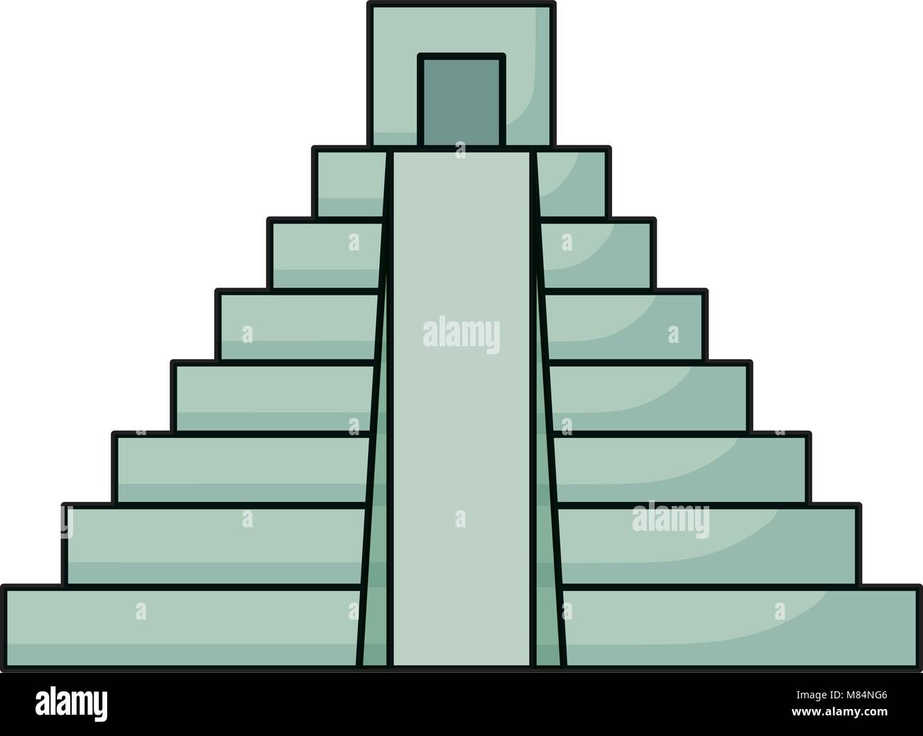 mexican pyramid icon over white background, colorful design. vector ...