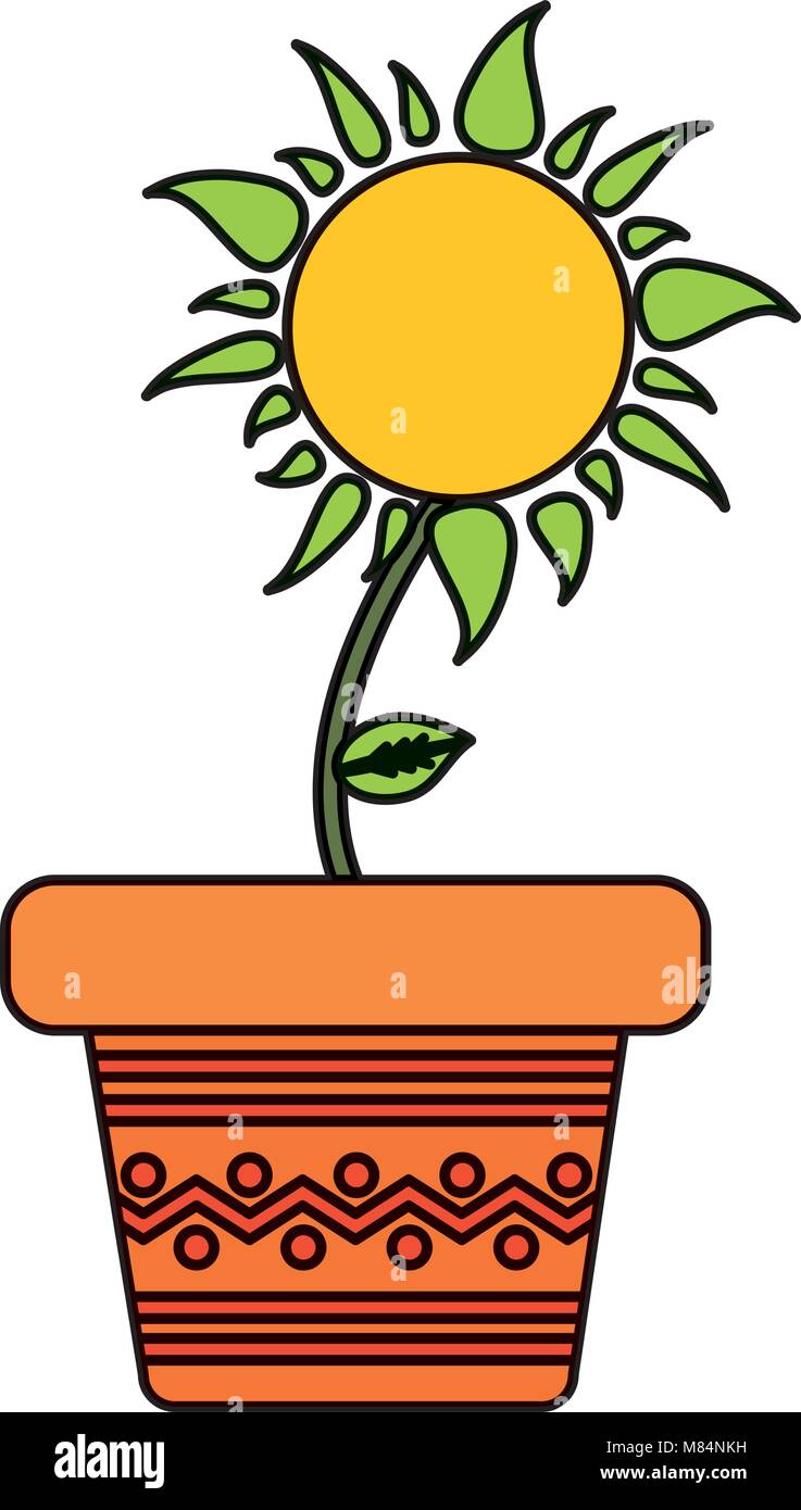 flower pot icon over white background, colorful design. vector ...
