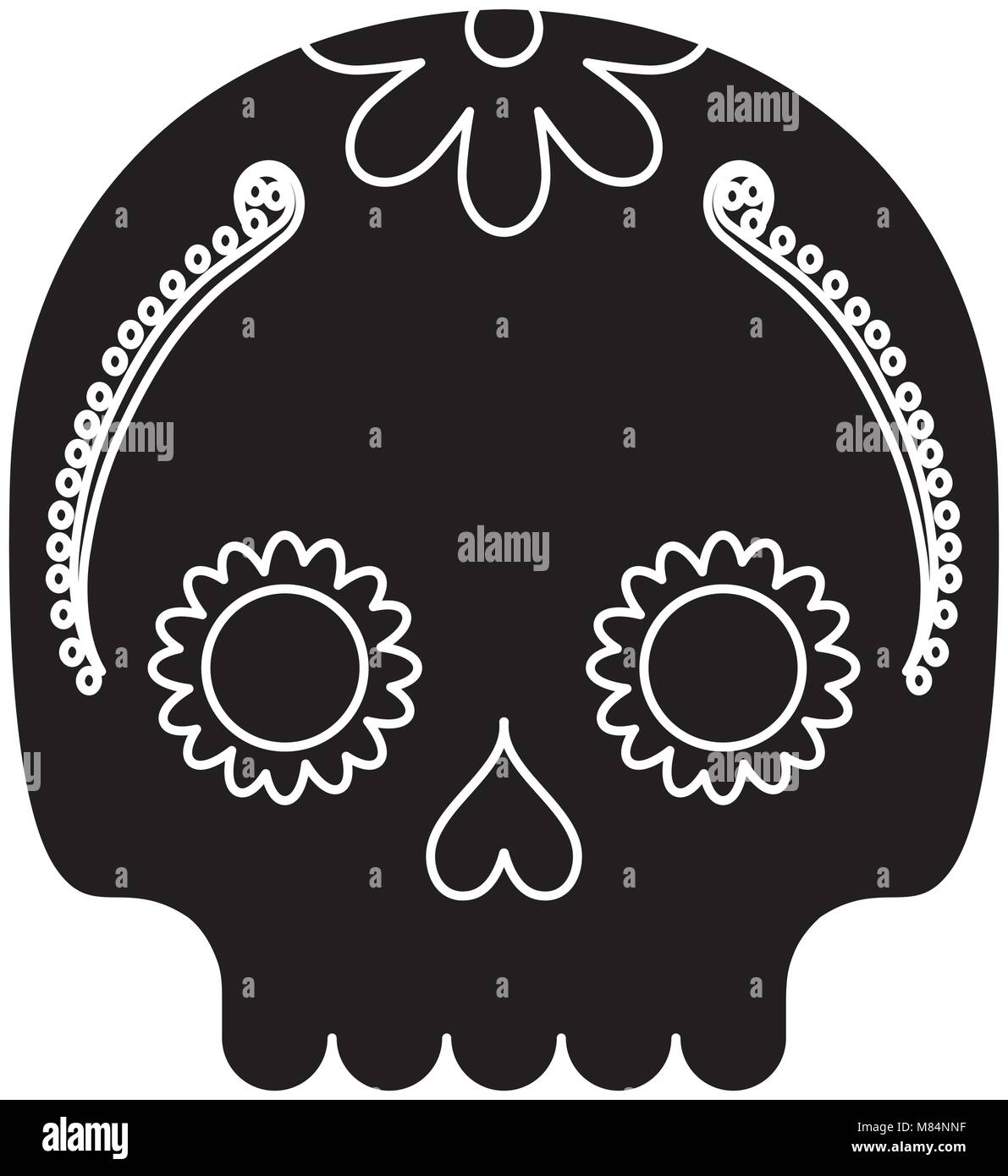 sugar skull icon over white background, vector illustration Stock ...