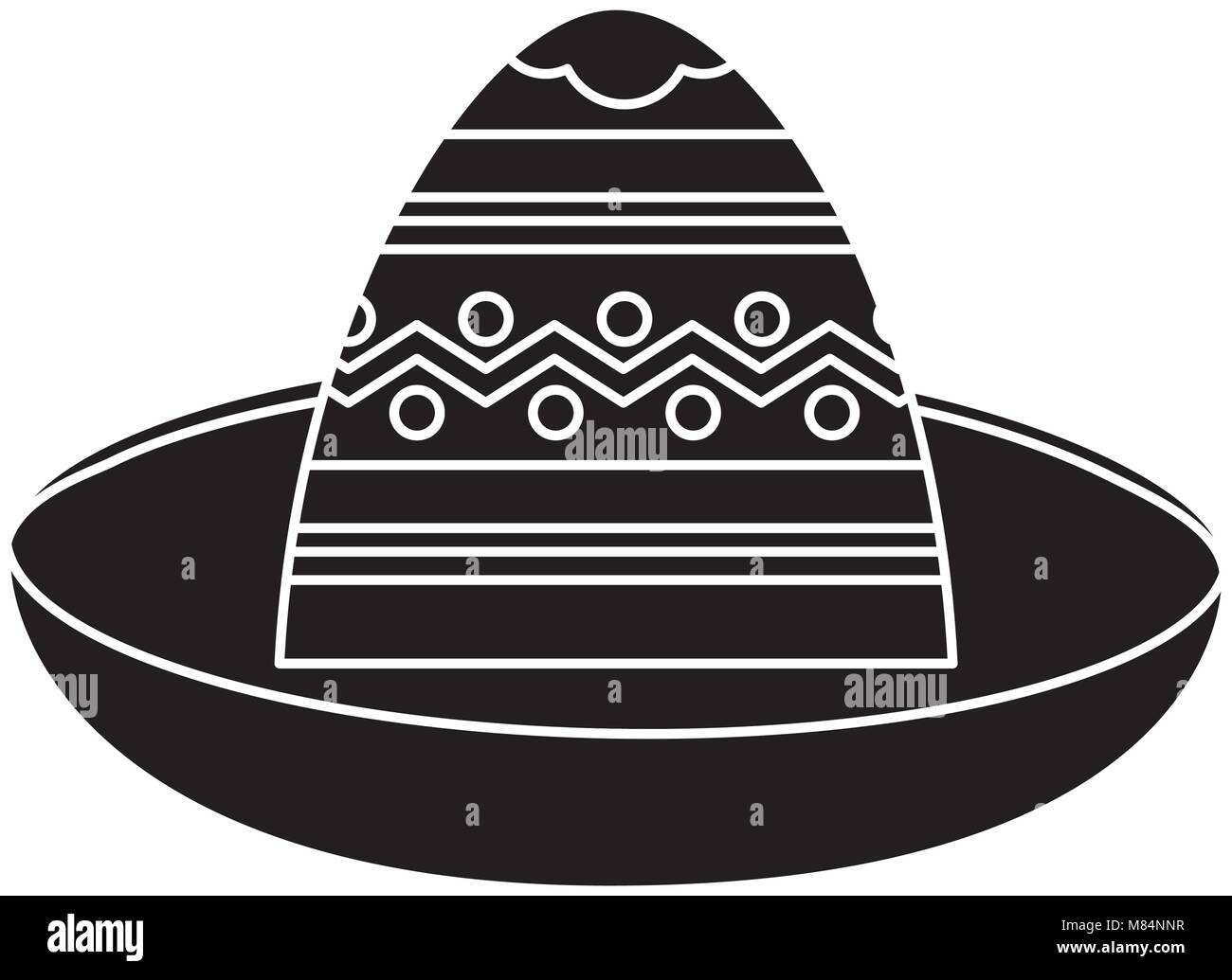 mexican hat icon over white background, vector illustration Stock ...