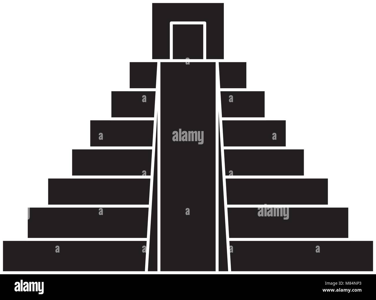 mexican pyramid icon over white background, vector illustration Stock ...