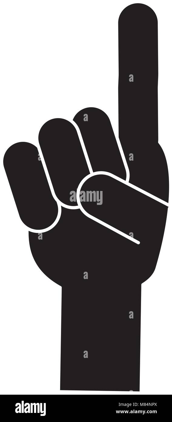hand pointing up icon over white background, vector illustration Stock ...