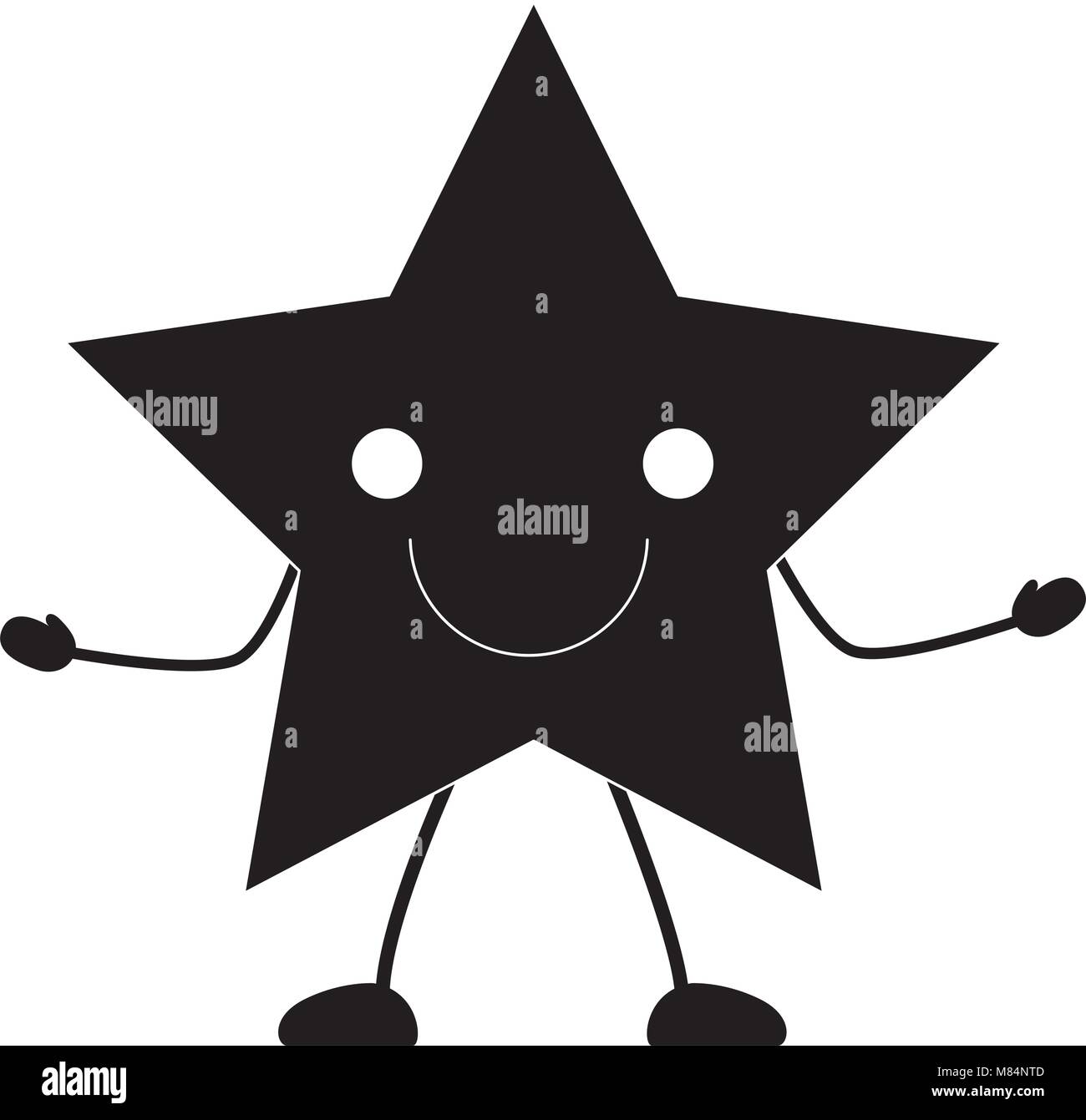 kawaii happy star icon over white background, vector illustration Stock ...