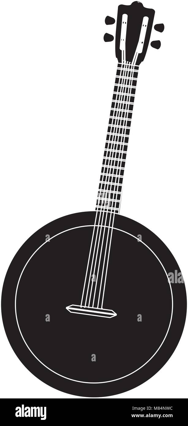 banjo icon over white background, vector illustration Stock Vector ...