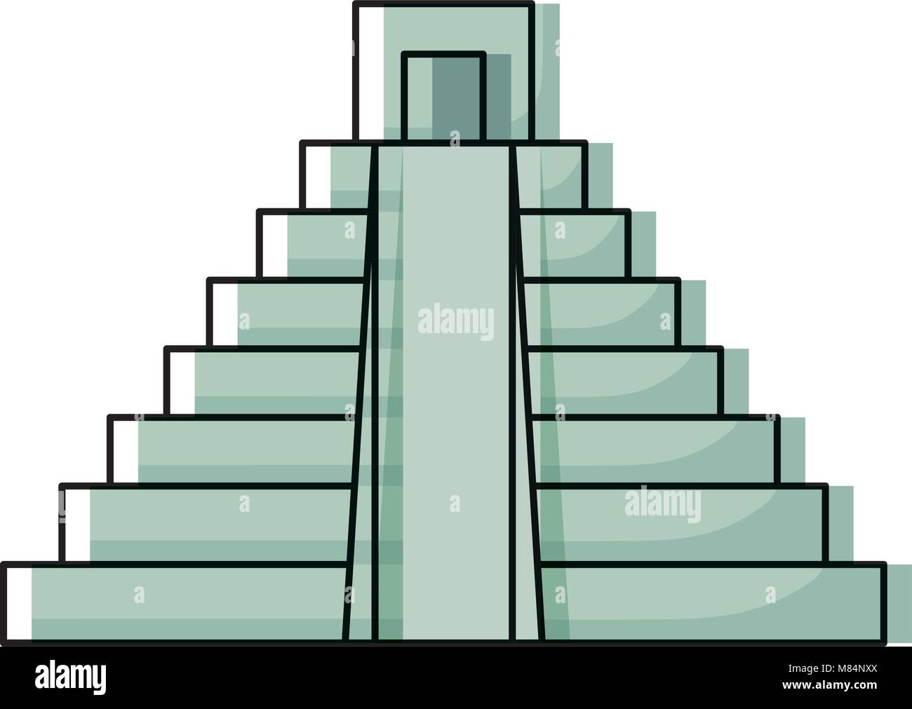 mexican pyramid icon over white background, colorful design. vector ...