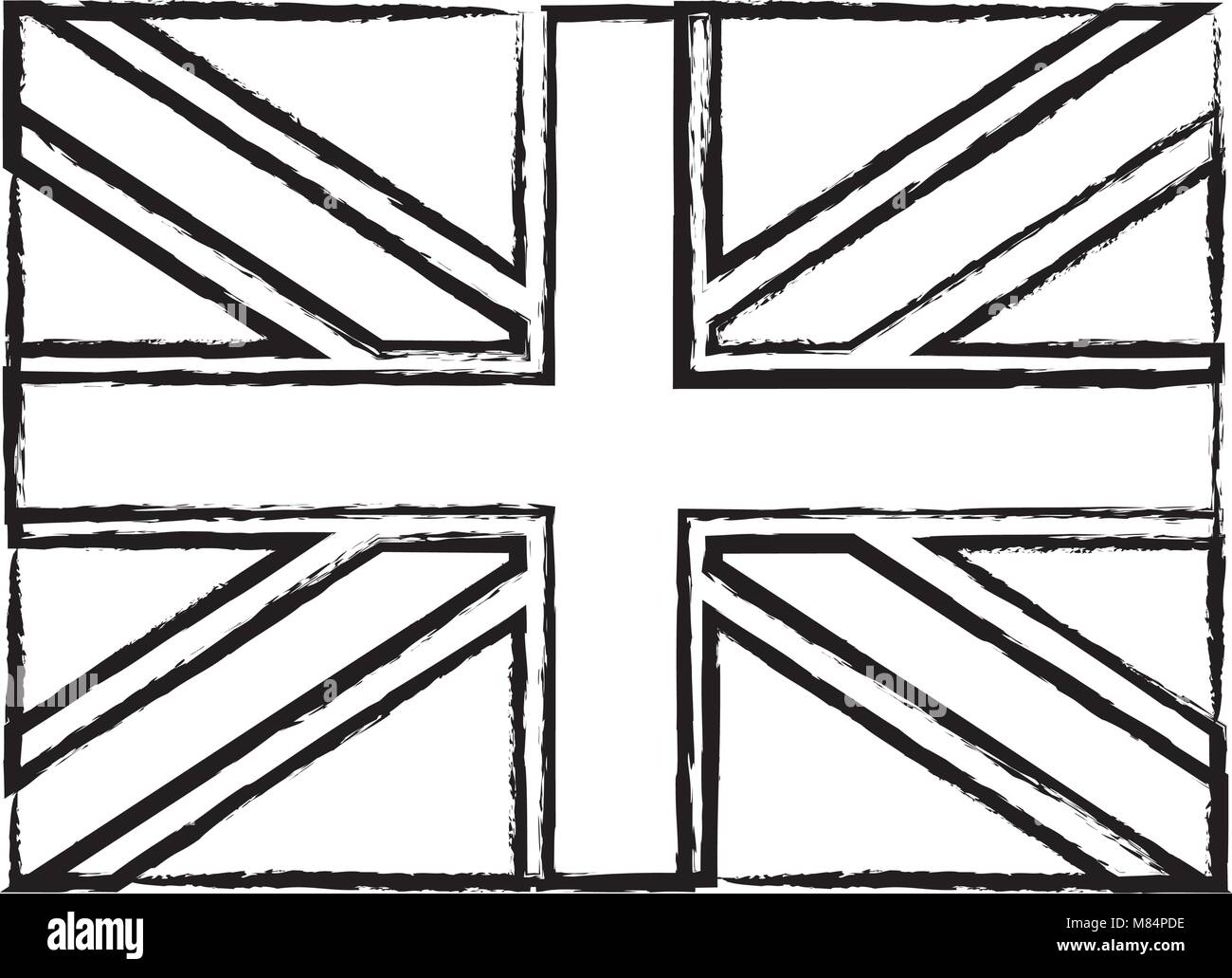 Union Jack Black And White Square