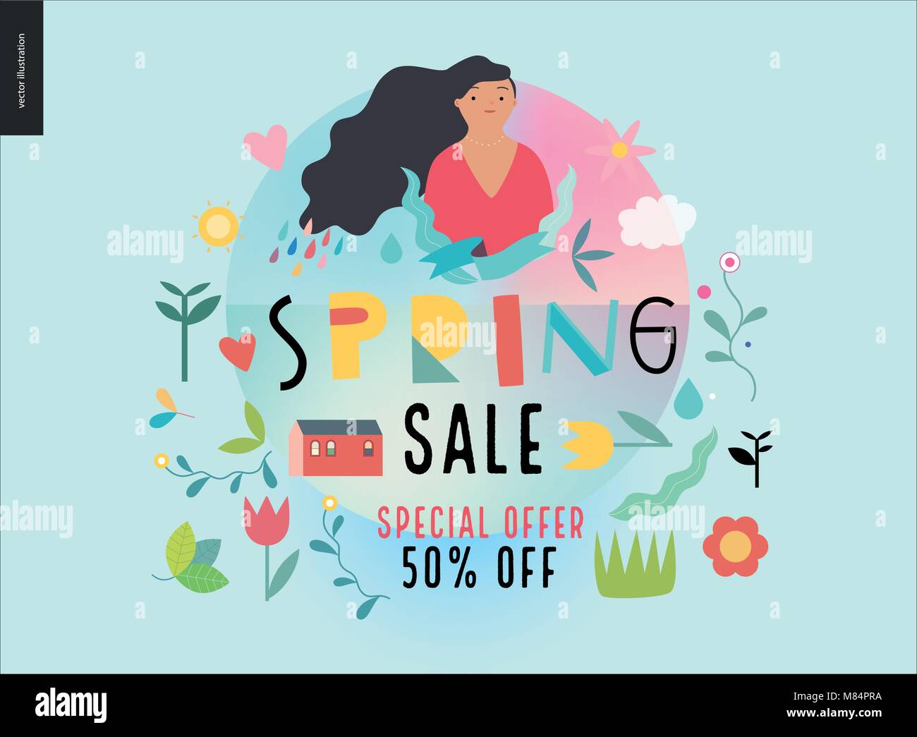 Advertisement for a flower shop Stock Vector Images - Alamy