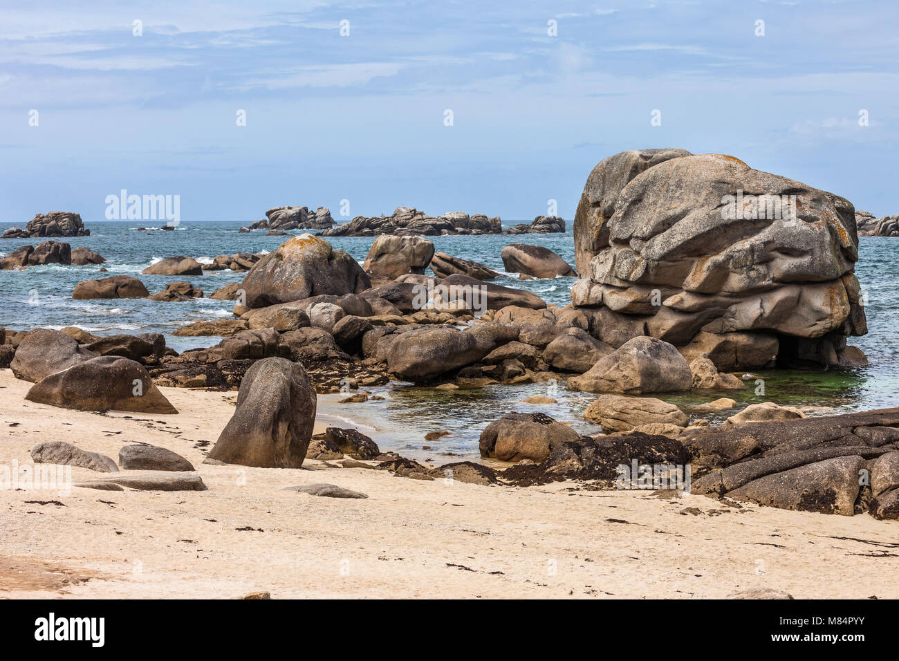 Big rocks on the coast in Brittany, France Stock Photo - Alamy
