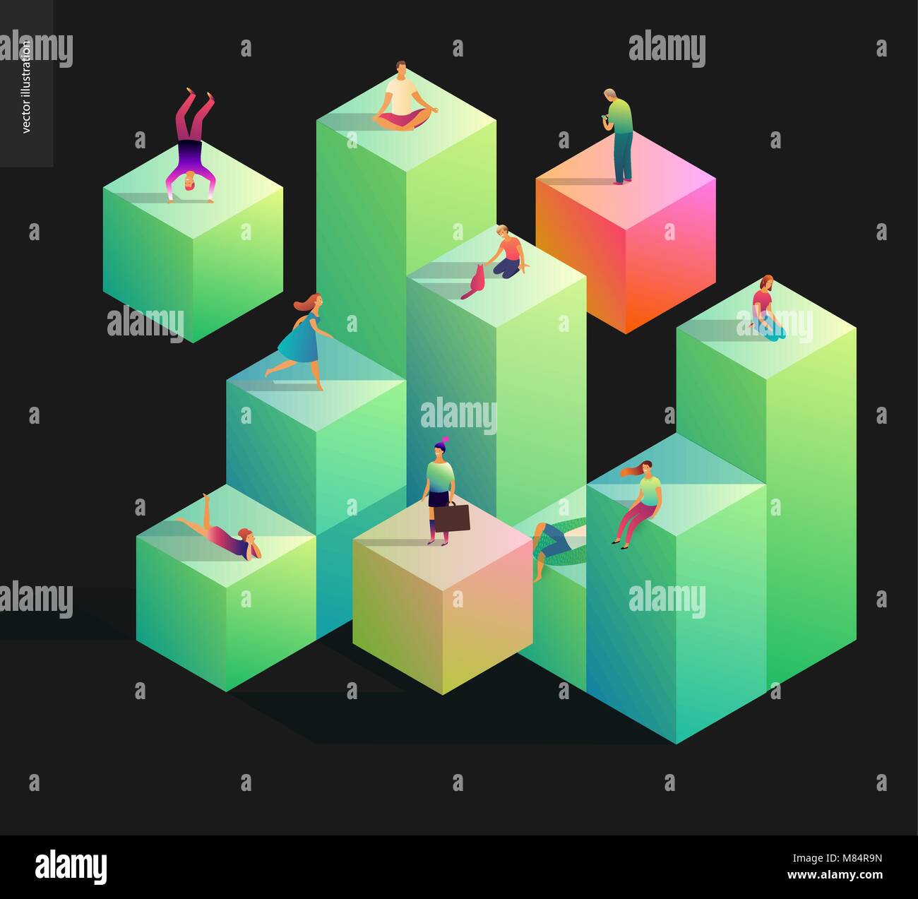 Network concept vector illustration - scheme showing users connection ...