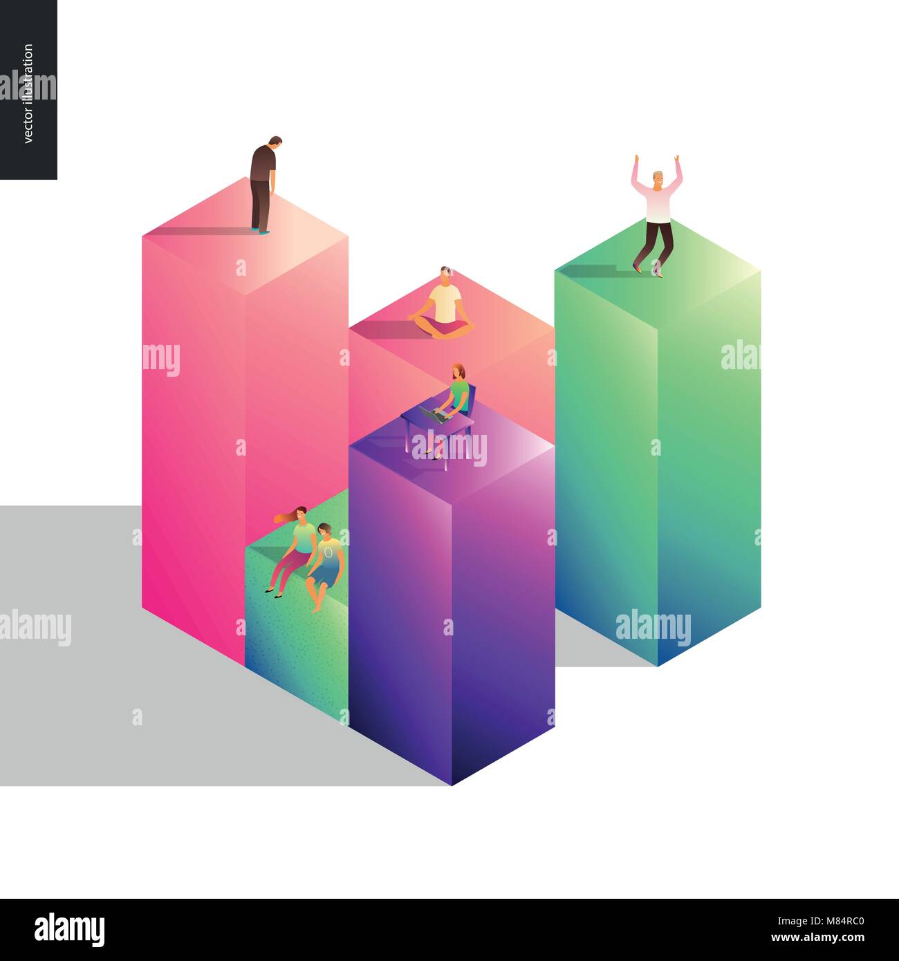 Network concept vector illustration - scheme showing users connection ...