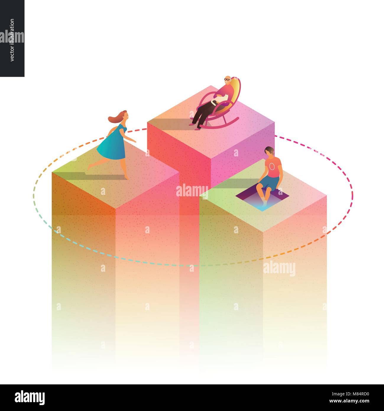 Network concept vector illustration - scheme showing users connection ...