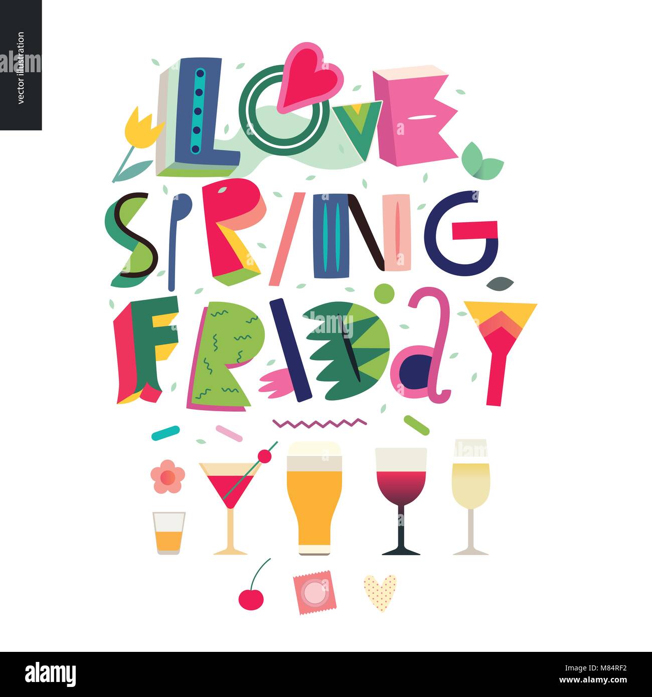 Drinks composition Stock Vector Images - Alamy