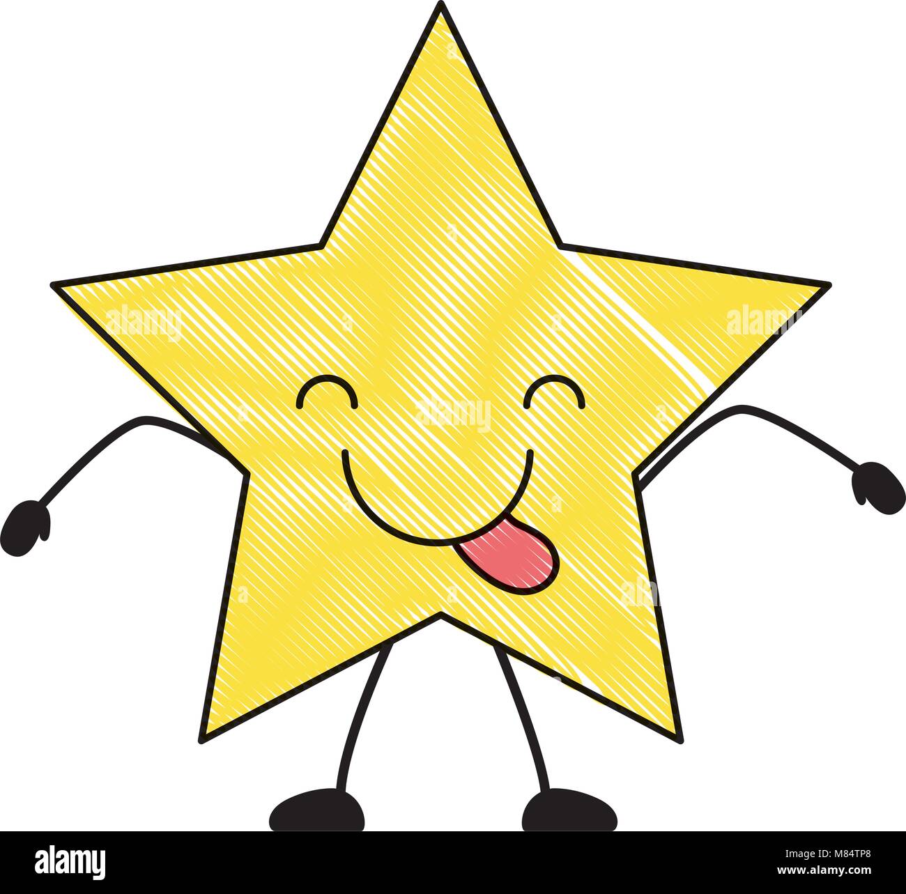 kawaii happy star icon over white background, colorful design. vector ...