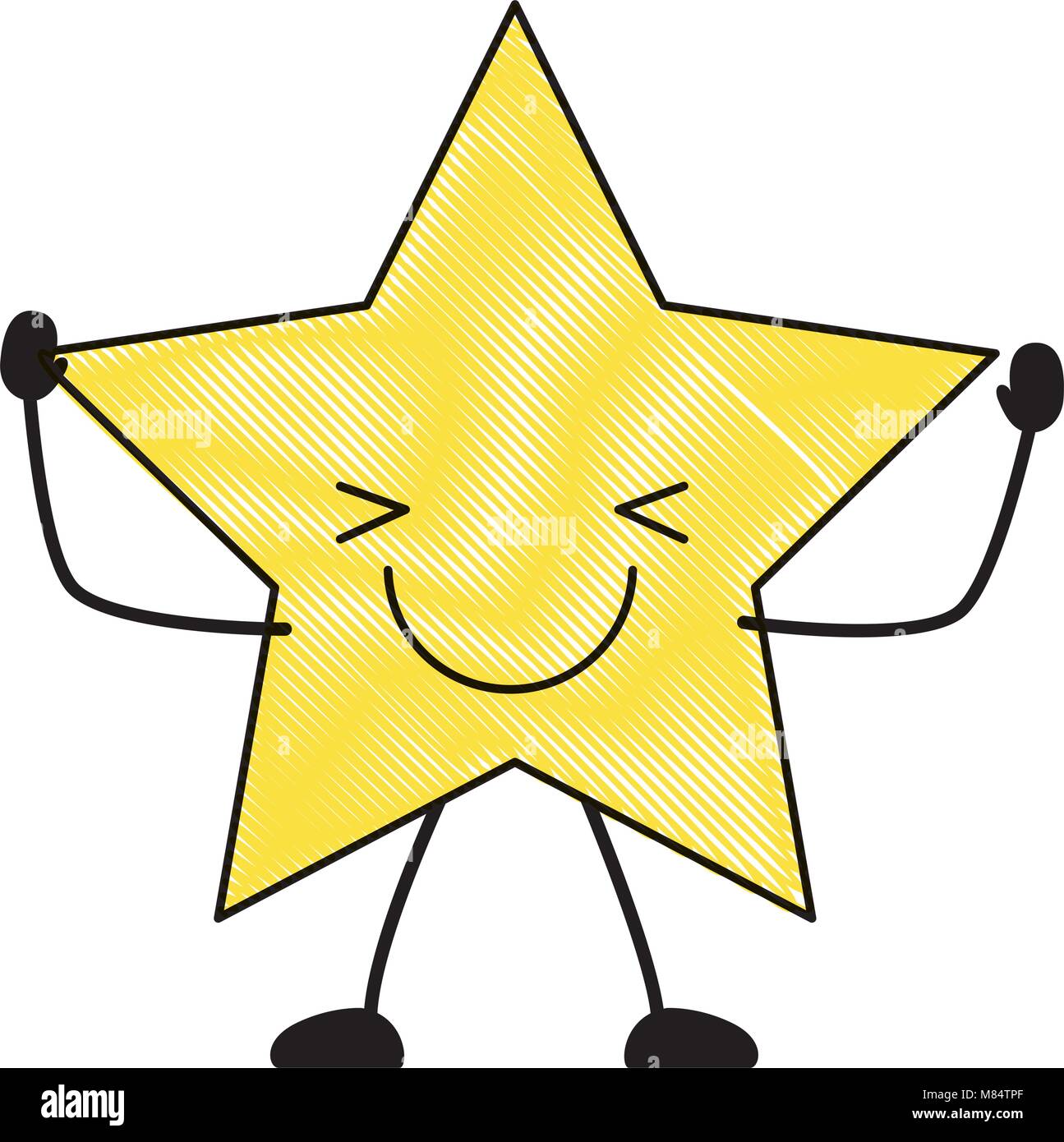 kawaii excited star icon over white background, colorful design. vector ...