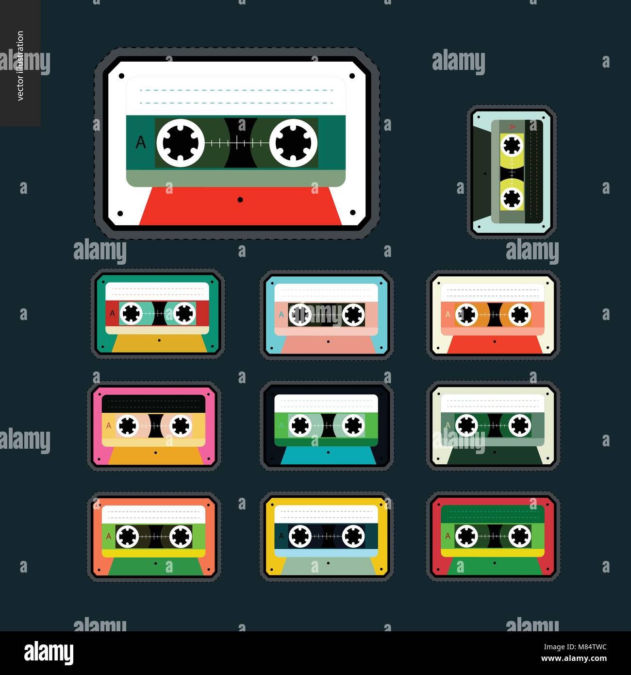 Cartoon Cassette Tape Stock Vector Images - Alamy