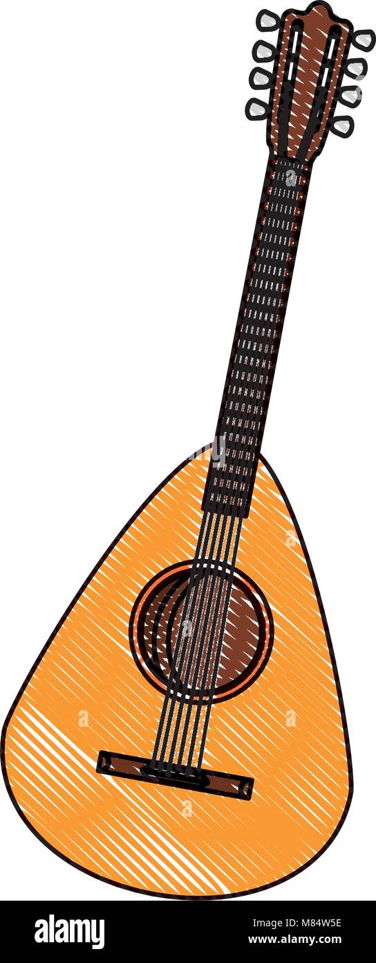 lute guitar icon over white background, colorful design. vector ...