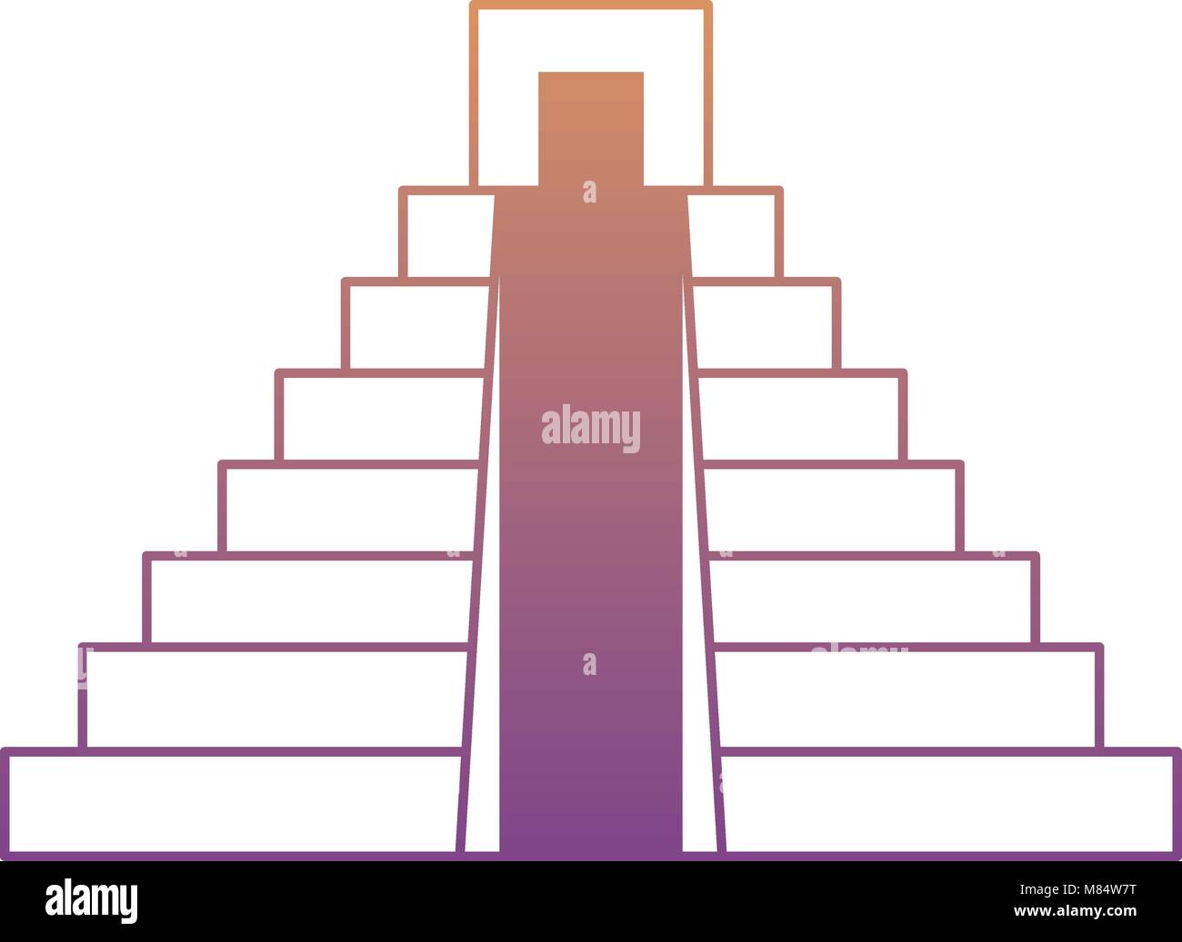 mexican pyramid icon over white background, colorful design. vector ...