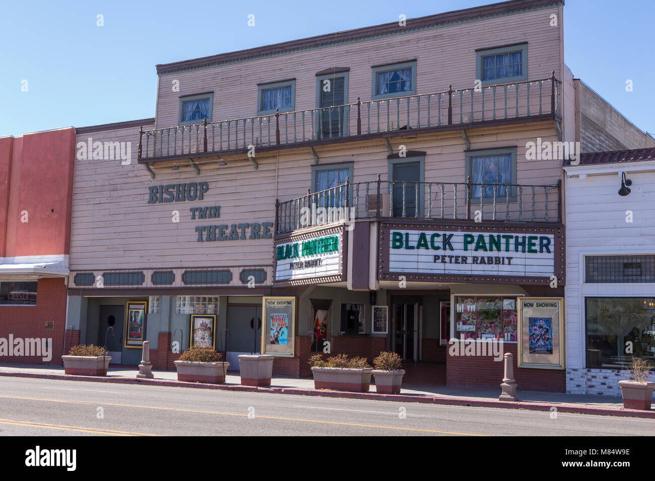 Exterior street view of the old Bishop twin theatre in Bishop ...