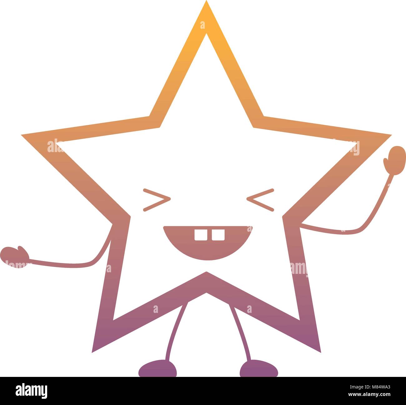 kawaii happy star icon over white background, colorful design. vector ...