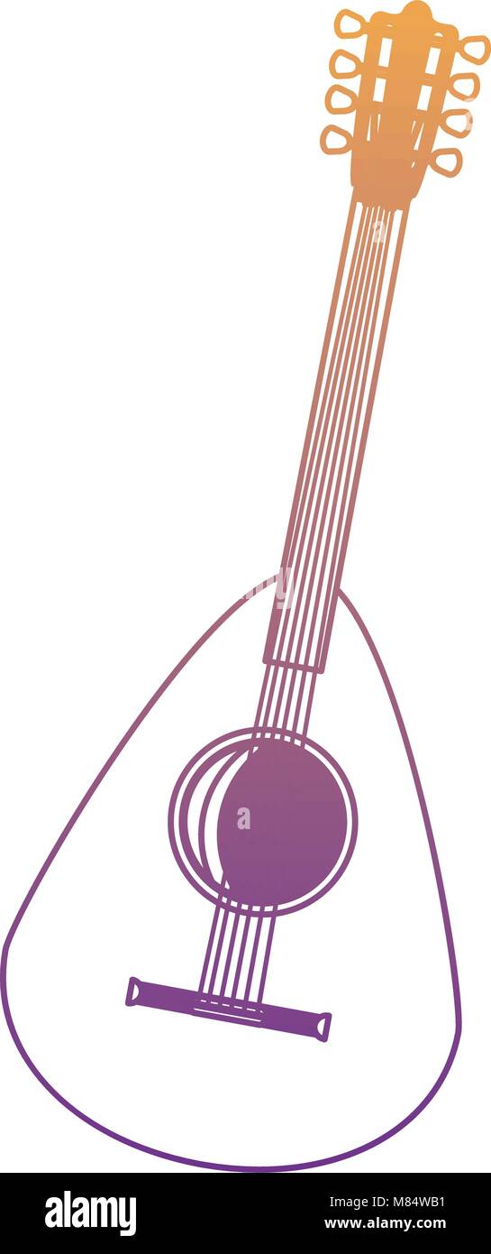 lute guitar icon over white background, colorful design. vector ...