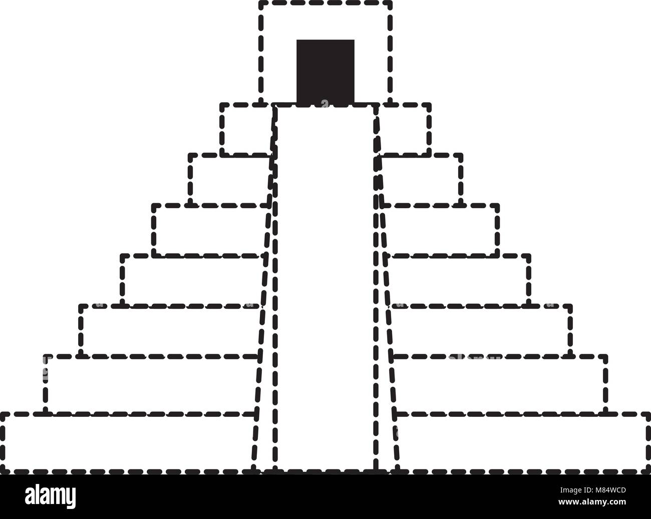 mexican pyramid icon over white background, vector illustration Stock ...