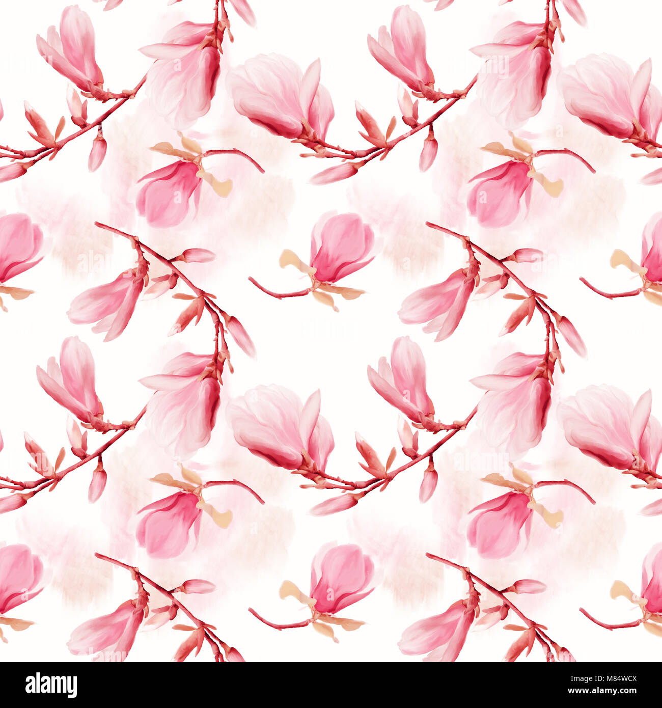 seamless pattern of magnolia flowers . Endless texture for your design ...