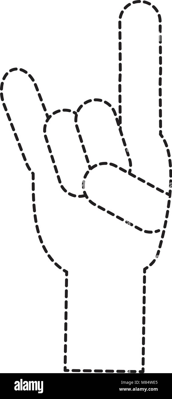 Rock Hand Symbol over white background, colorful design vector ...