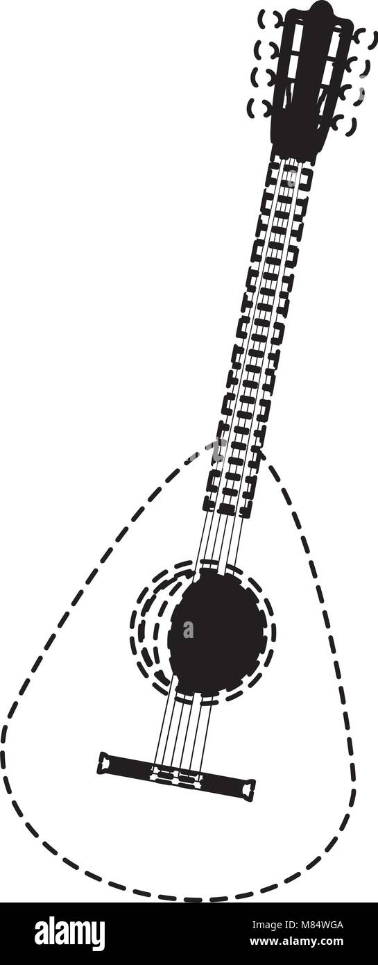 lute guitar icon over white background, vector illustration Stock ...