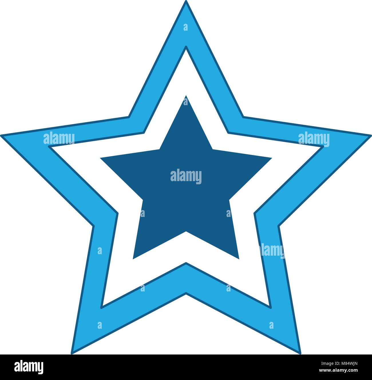 star shape icon over white background, blue shading design. vector ...