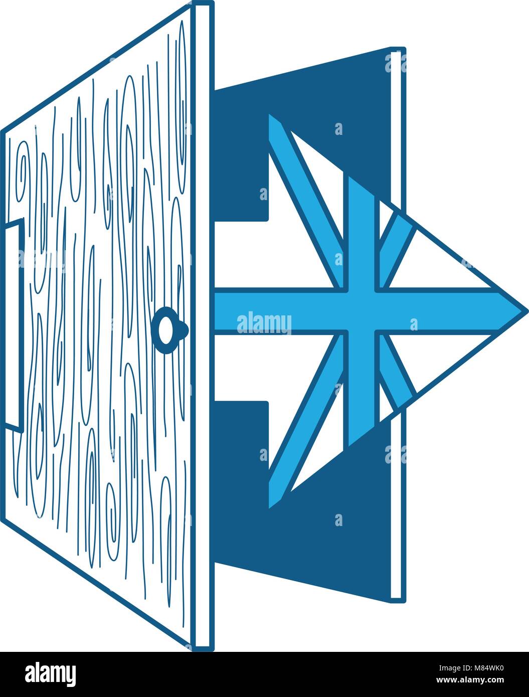 Brexit design with door and arrow with united kingdom flag design over ...