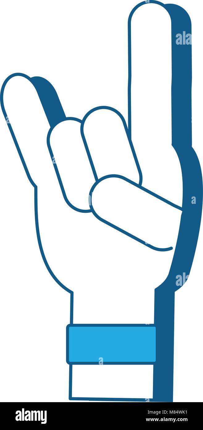 Rock Hand Symbol over white background, colorful design vector ...