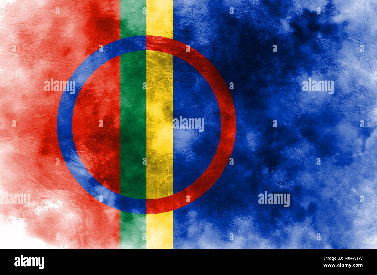 Sami grunge flag, Norway dependent territory flag Stock Photo - Alamy