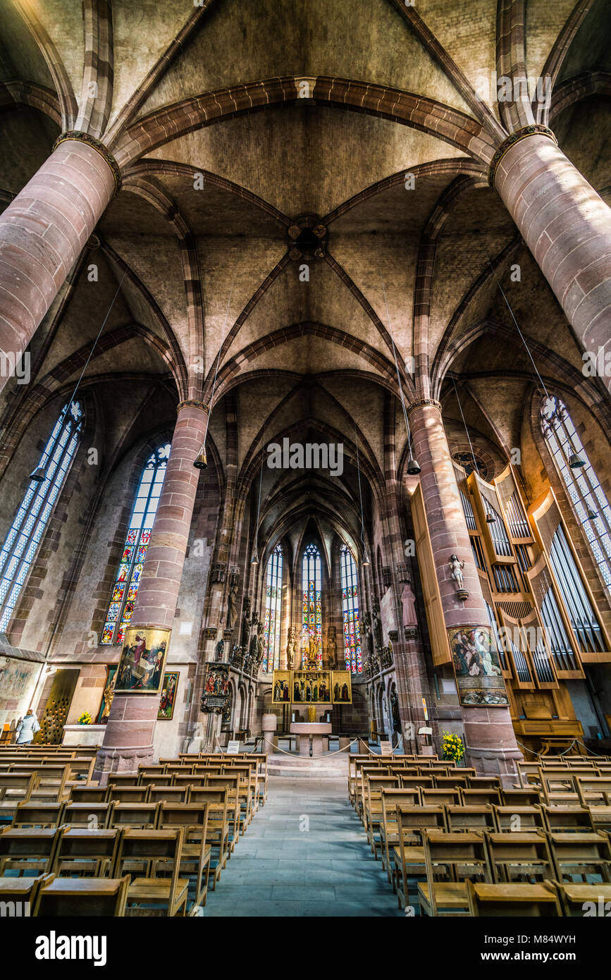 Interior of the Frauenkirche (Church of Our Lady), Nuremberg, Germany ...