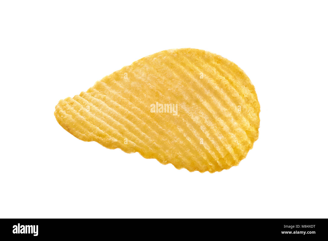 Single potato chip on white background close-up isolated Stock Photo ...