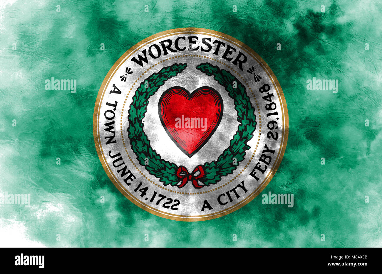 Worcester city grunge flag, Massachusetts State, United States Of ...
