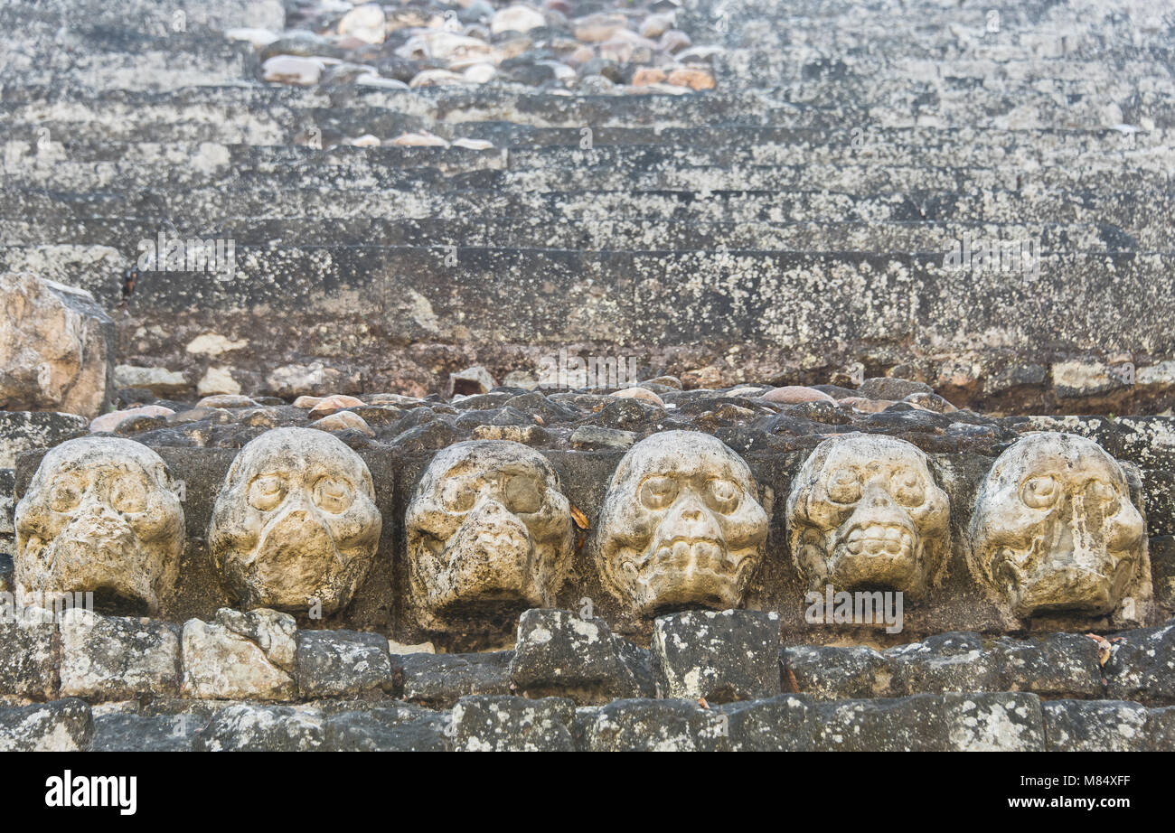 Ancient Mayan Skull Carvings Stock Photo - Alamy