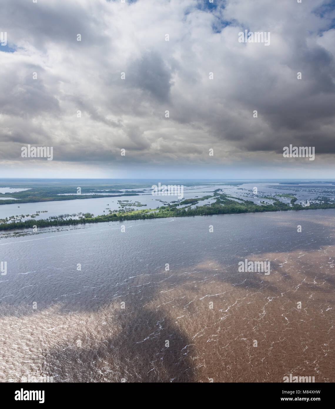 Great river in spring, top view Stock Photo - Alamy