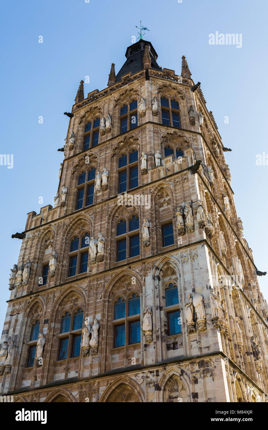 tower of the historic town hall in Cologne, Germany Stock Photo - Alamy