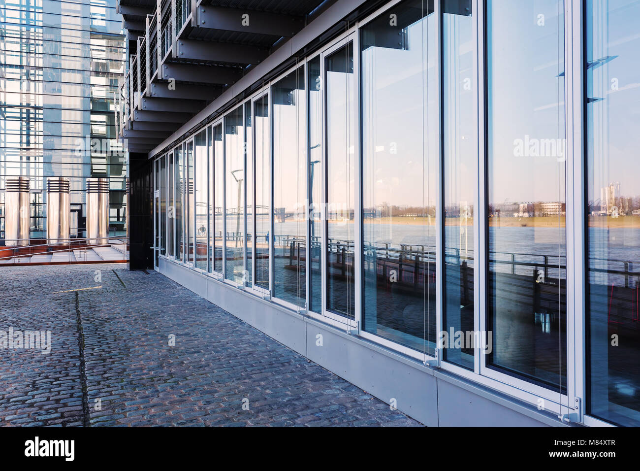 windows of office buildings in the Rheinauhafen, Cologne, Germany Stock ...