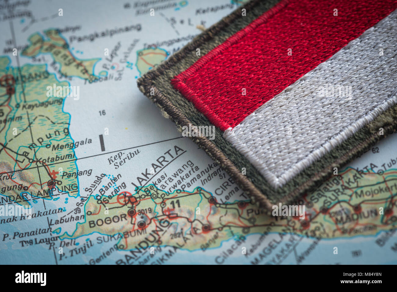 Indonesia flag map hi-res stock photography and images - Alamy