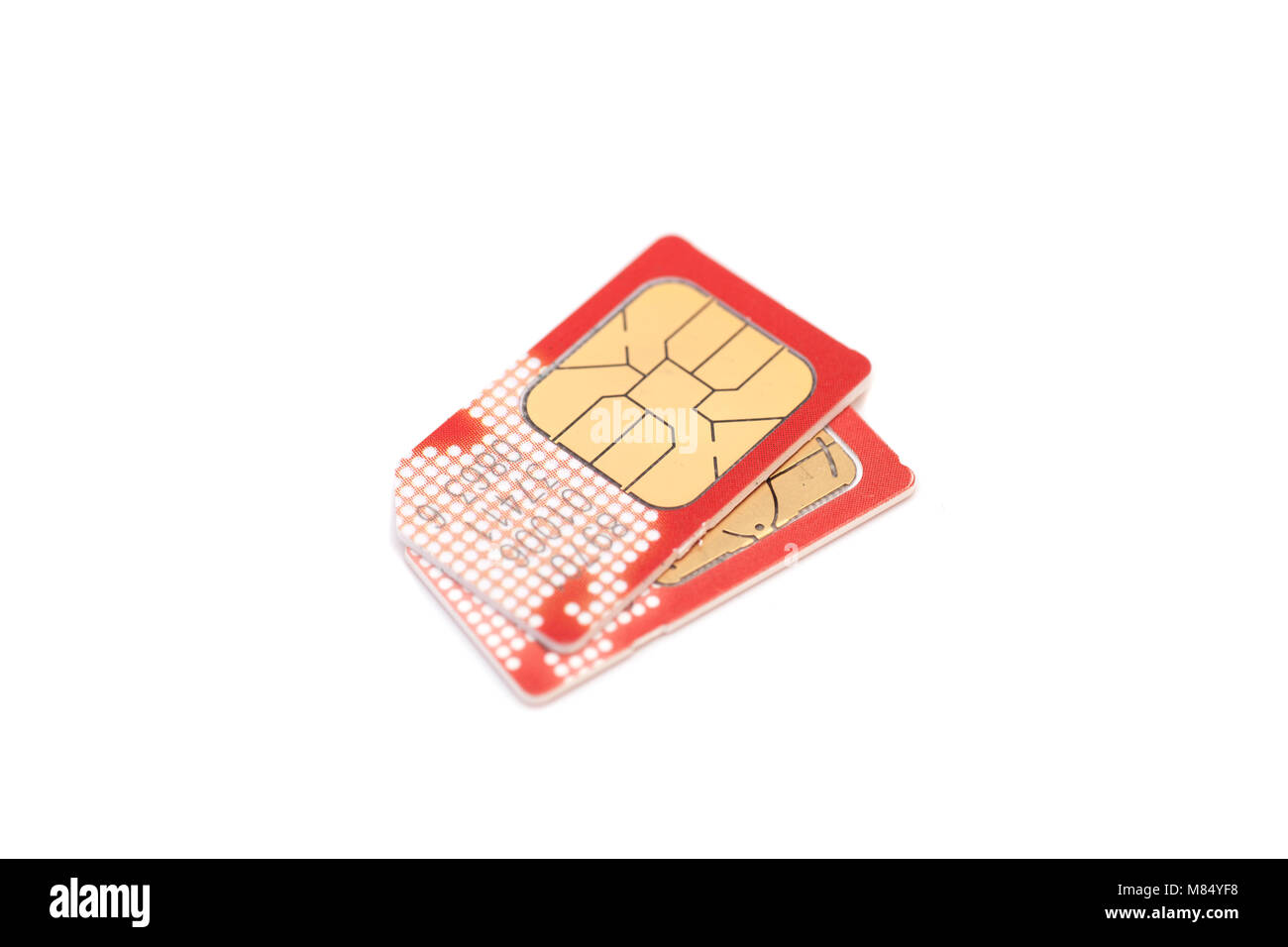 Two sim cards isolated on white background Stock Photo - Alamy