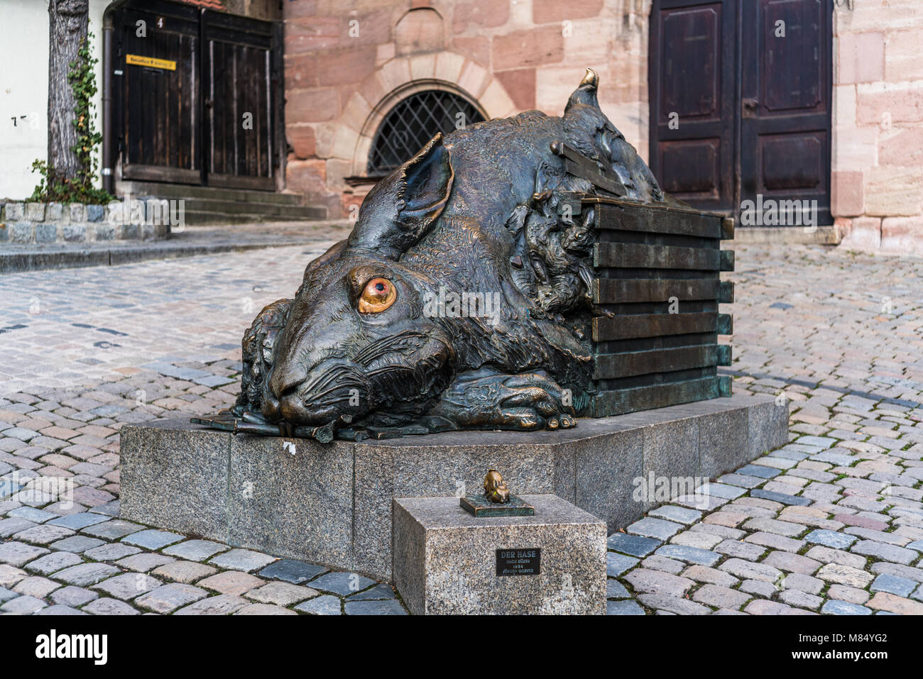 Albrecht Duerer Rabbit, Nuremburg, Franconia, Bavaria, Germany, Europe ...