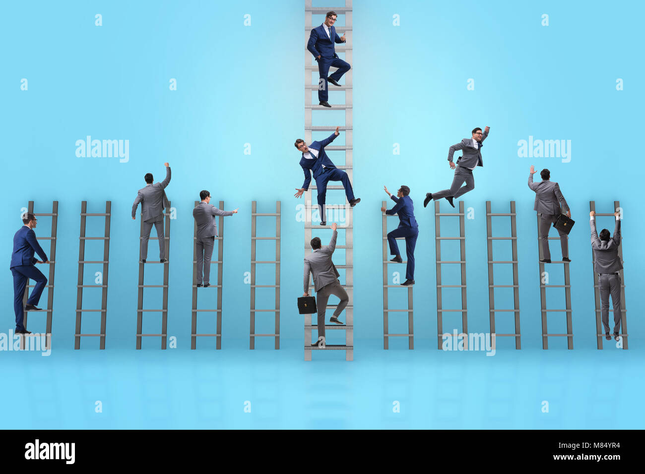 Competition concept with businessman beating competitors Stock Photo ...