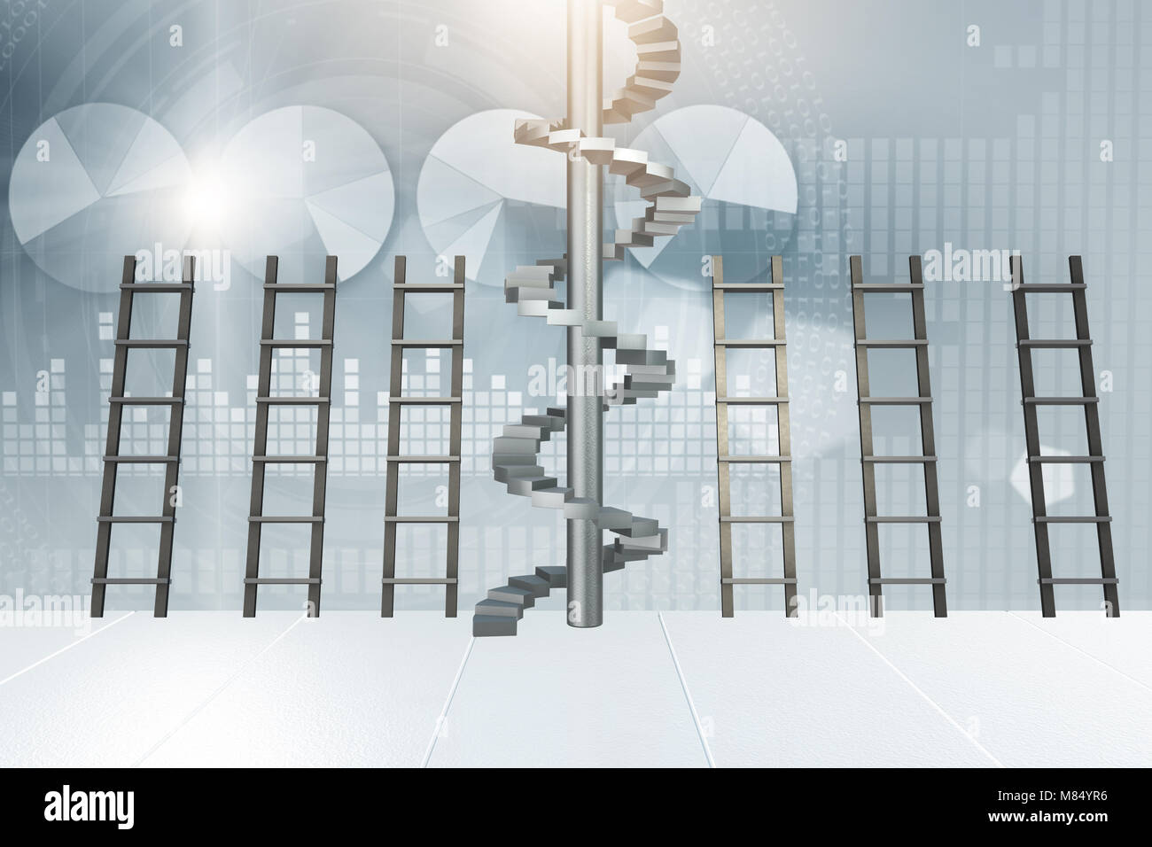 Different ladders in career progression concept Stock Photo - Alamy